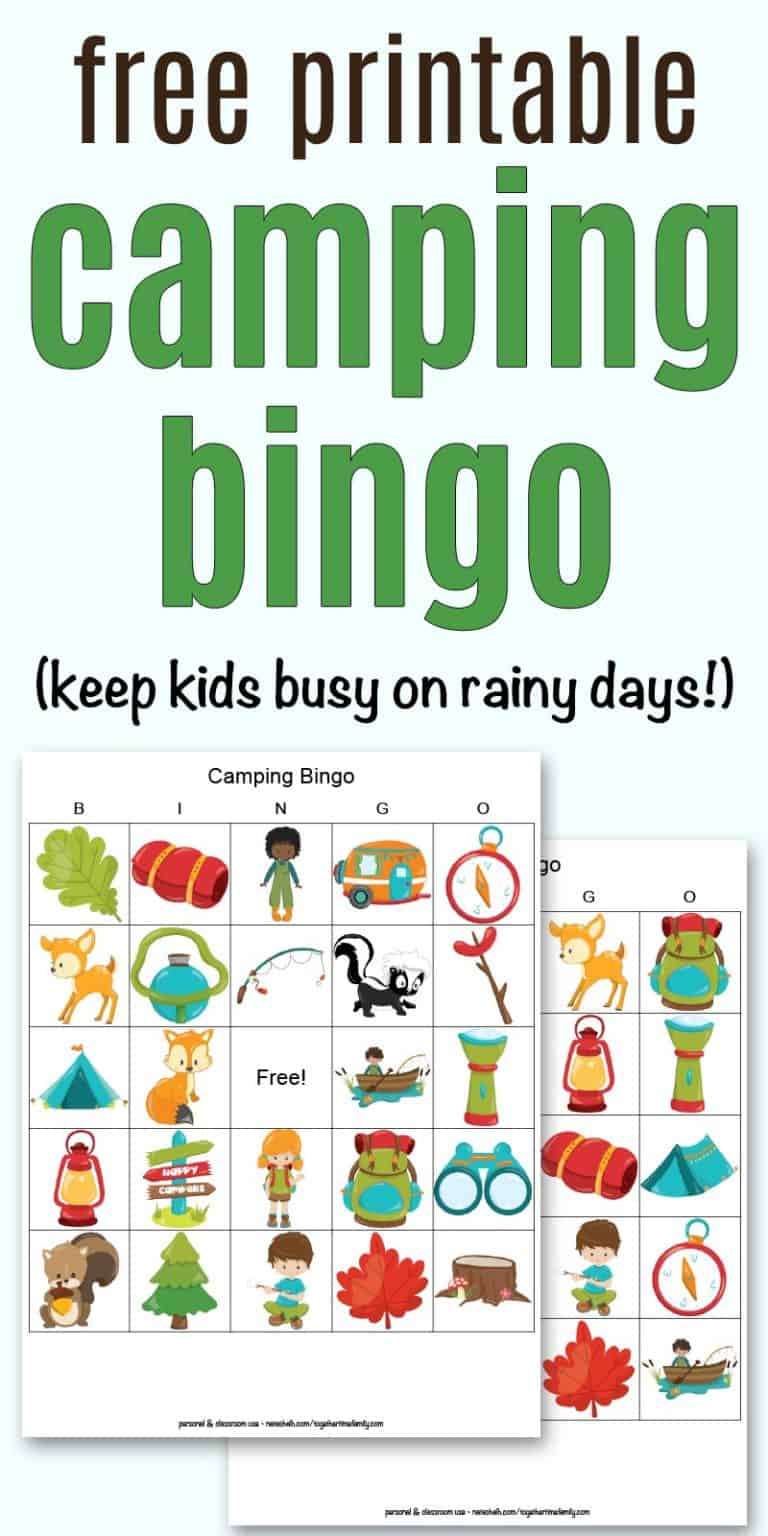 Free Printable Camping Bingo (easy rainy day camping activity ...