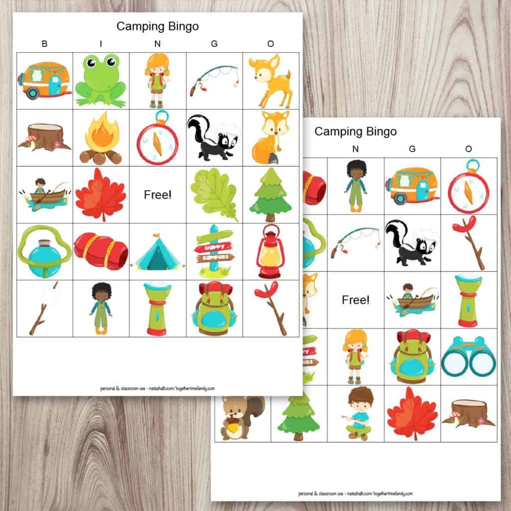 Free Printable Camping Scavenger Hunt for kids - Together Time Family