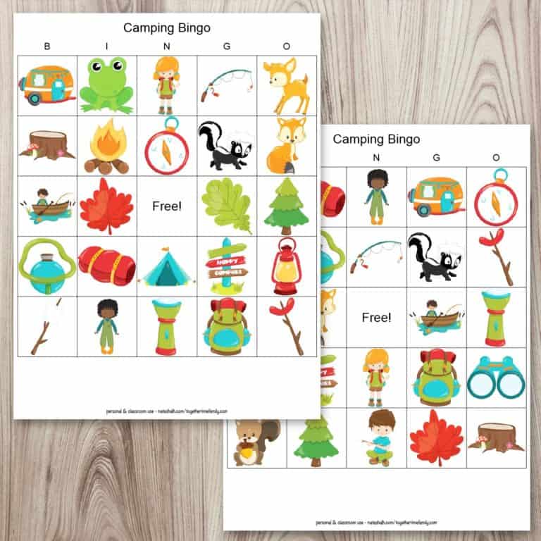 Free Printable Camping Scavenger Hunt for kids - Together Time Family