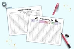 Free Printable Rabbit Breeding Log - Together Time Family