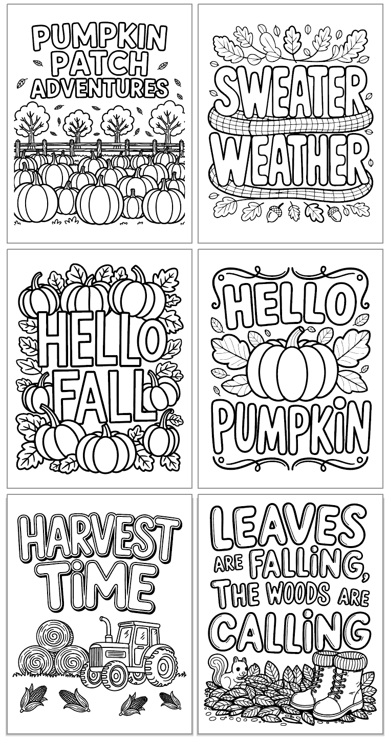 Cute Fall Quotes Coloring Pages - Together Time Family